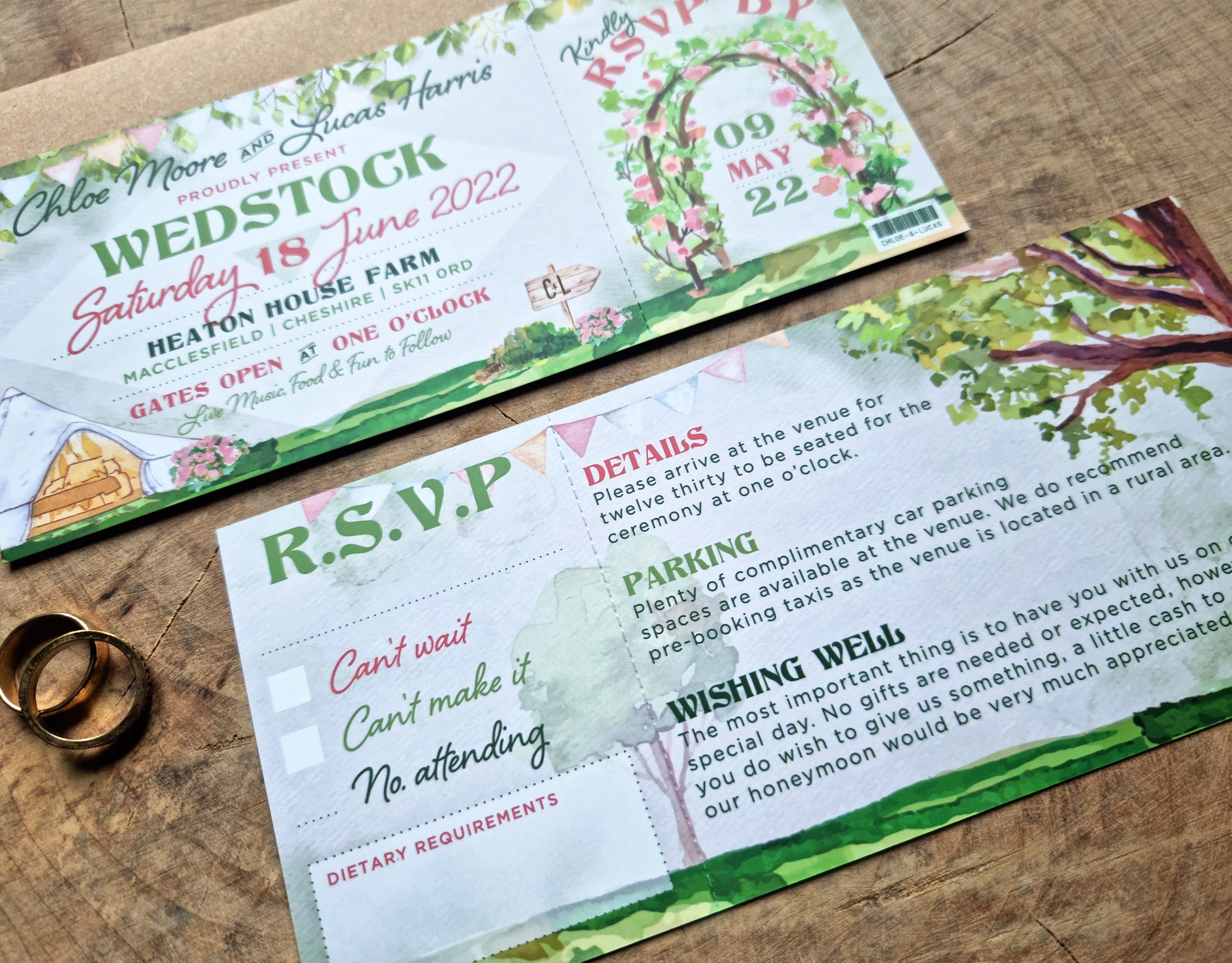 Festival Theme Wedding Invitation Suite | Rock N Roll | Boho | Wedstock ...
