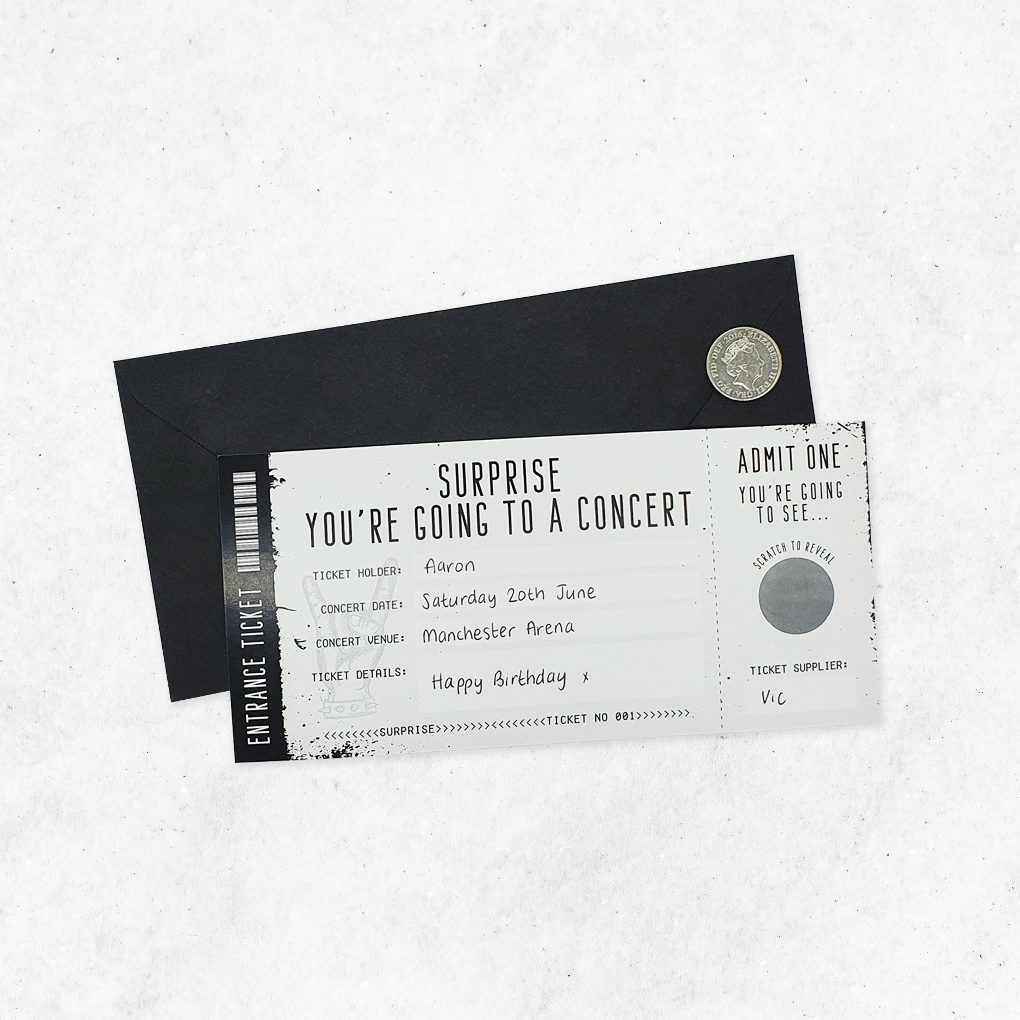 Scratch Reveal Concert Ticket DIY Surprise Gift Card - Etsy