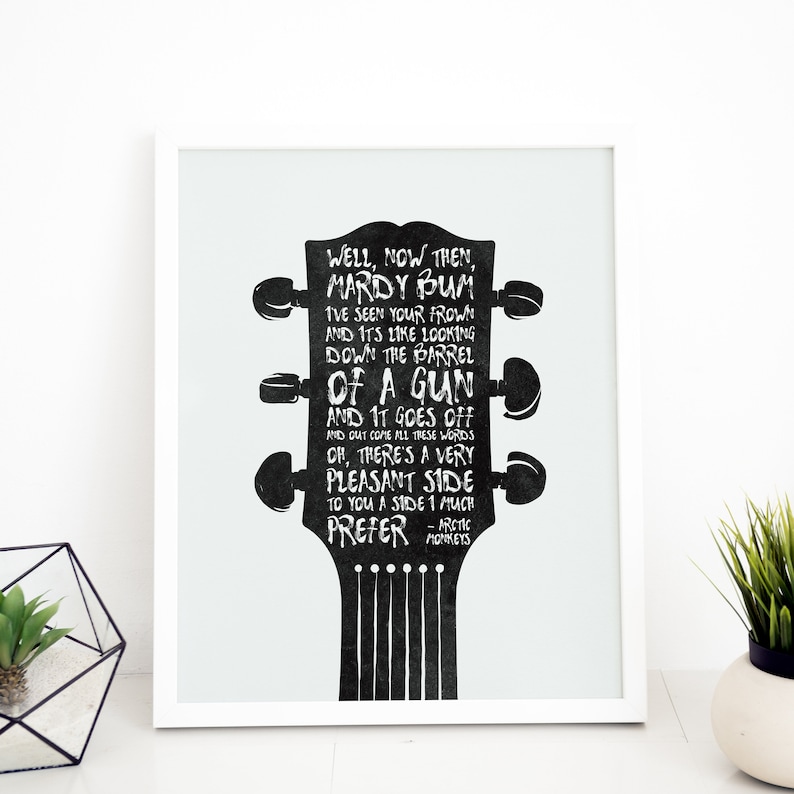 Personalised Lyrics Print / Poster - Add Your Favourite Lyrics - Music ...