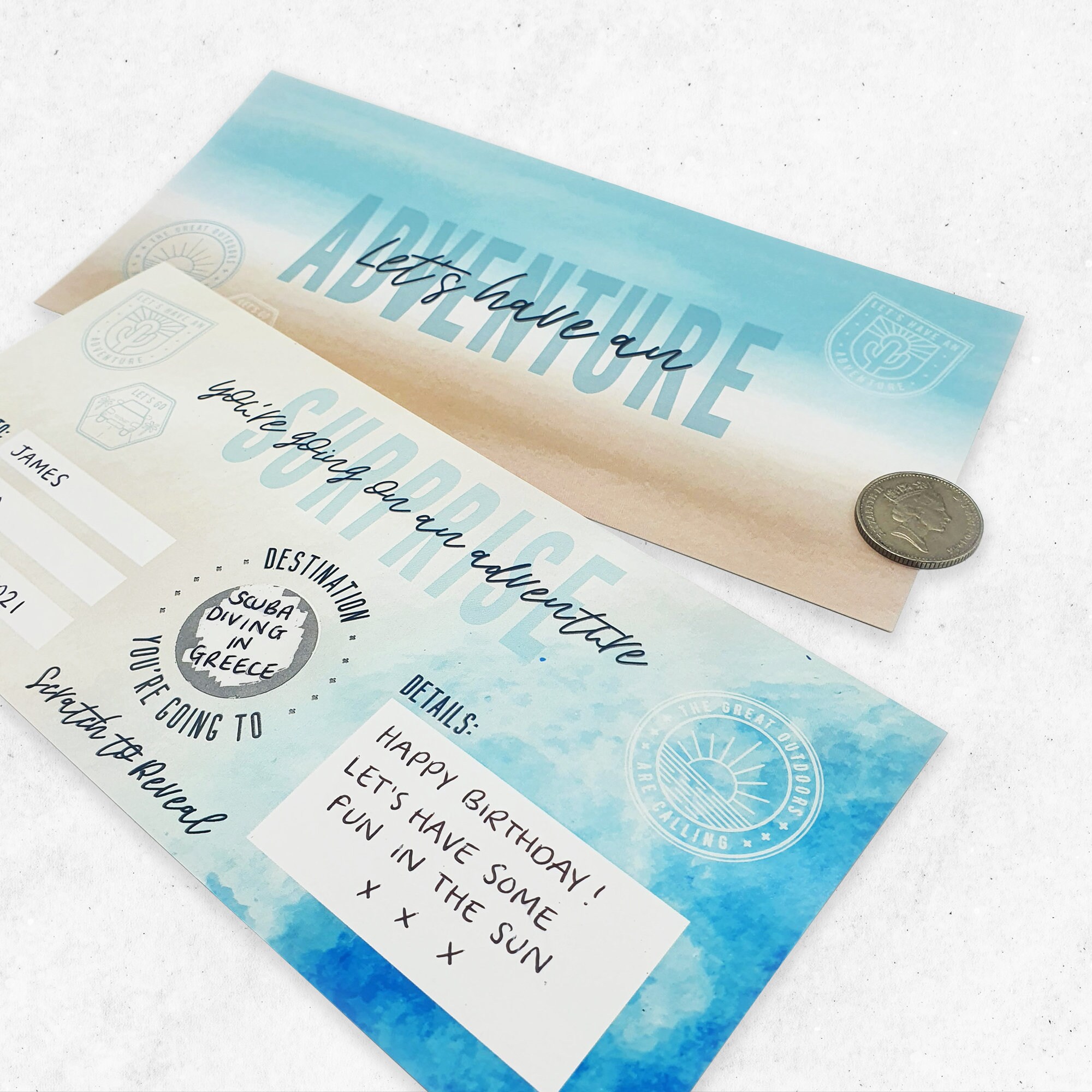 Scratch Reveal Summer Adventure Ticket - DIY Surprise Gift Card ...