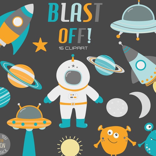 BLAST Offspacerockets Astronauts Planets Printable - Etsy
