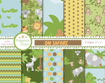 Safari digital paper | Etsy