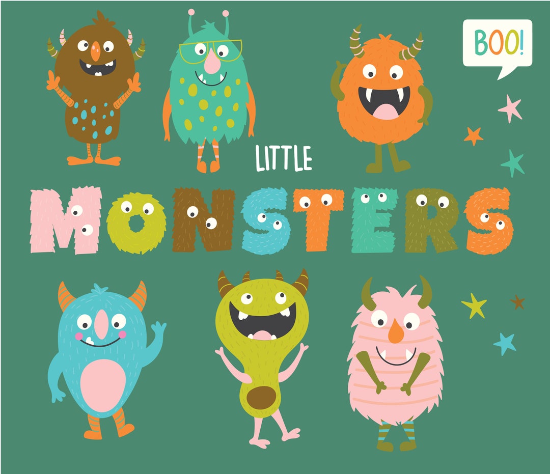 Little Monsters,digital Clipart Set - Etsy