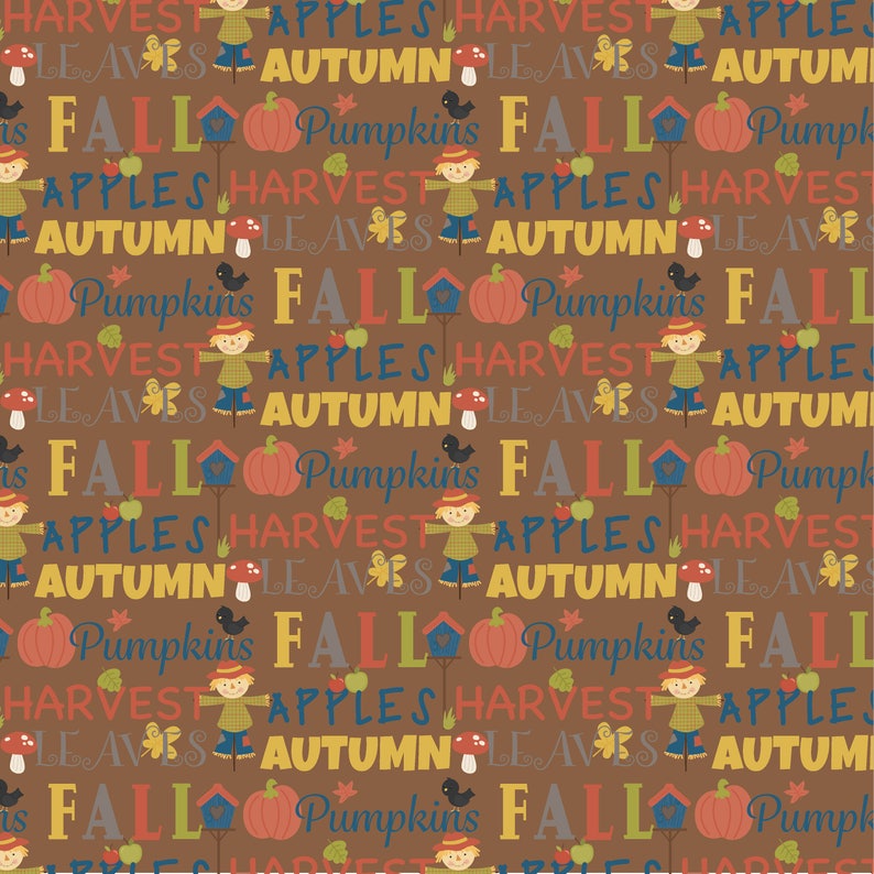 Fall/autumn Scarecrow Pumpkins Printable Digital Paper Pack - Etsy