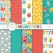 Monsters Printable Digital Paper Pack - Etsy