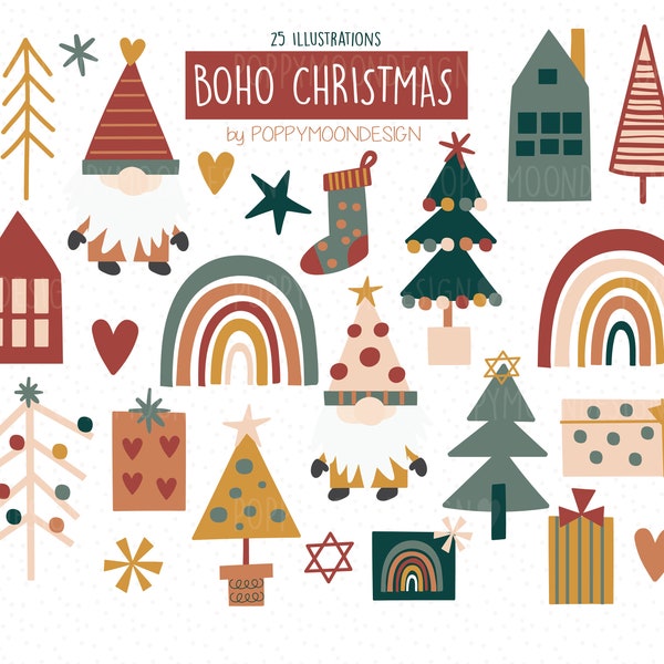 Christmas Gnome Clipart - Etsy