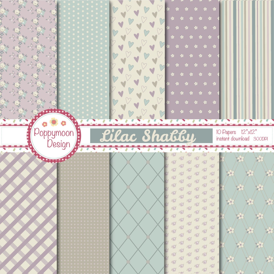 Lilac Shabby Chic ,printable Digital Paper Pack - Etsy