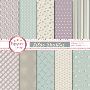 Lilac Shabby Chic ,printable Digital Paper Pack - Etsy