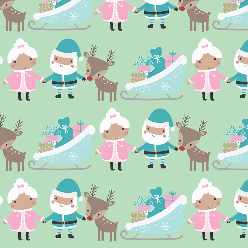 Santas Helpers Elves Santa Printable Digital Paper Pack - Etsy