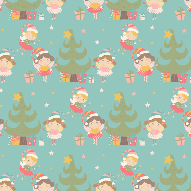 Christmas Unicorns and Fairies Printable Digital Paper Pack - Etsy
