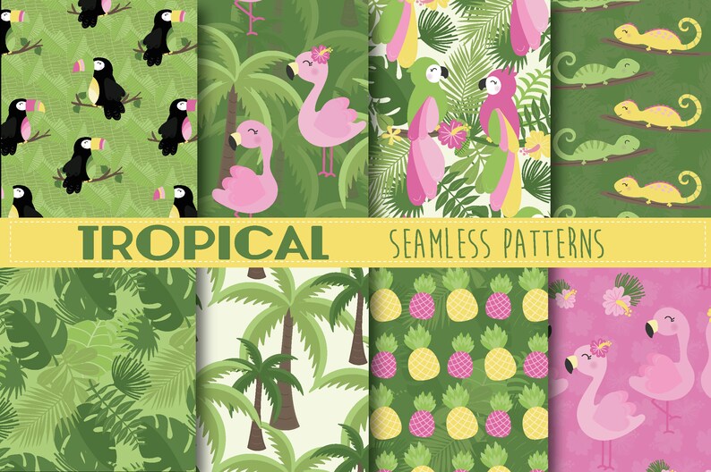 Tropical Set Digital Printable Clipart - Etsy