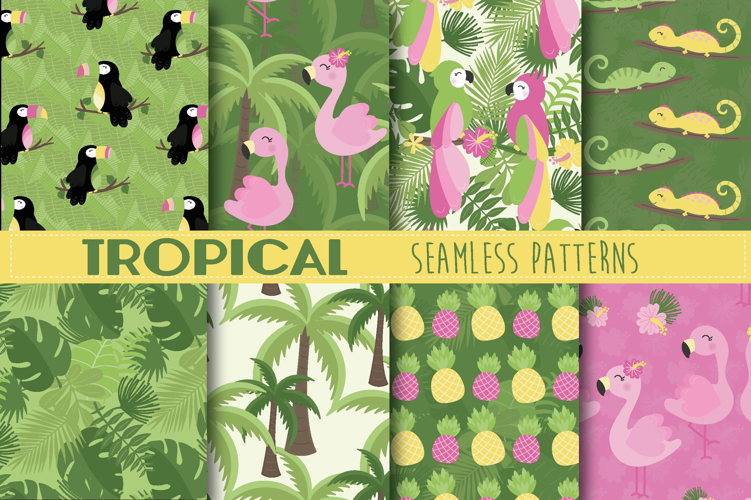 Tropical Set Digital Printable Clipart - Etsy