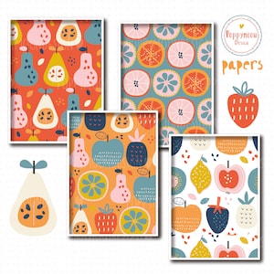 Fruit , Assorted Fruit, Digital Paper Pack, Scrapbook Paper - Etsy