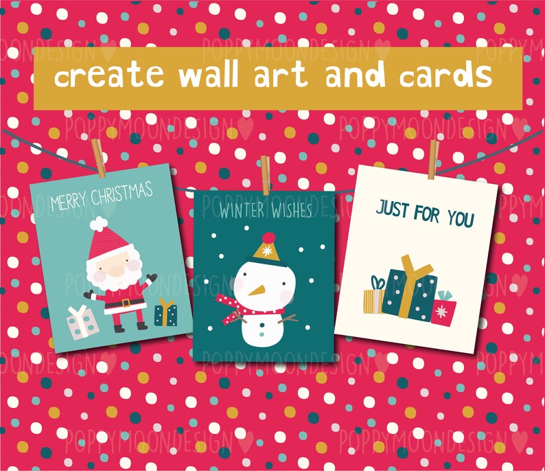 Festive Fun Festive Illustrations Printable Digital Clipart - Etsy