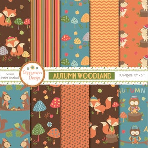 Autumn Woodland, Printable Digital Paper Pack - Etsy