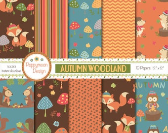 Fall/autumn Scarecrow Pumpkins Printable Digital Paper Pack | Etsy