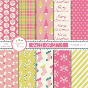 Sweet Christmas, Printable Digital Paper Pack - Etsy