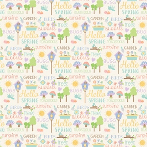 Hello Spring,bugs and Flowers Digital Paper Pack - Etsy