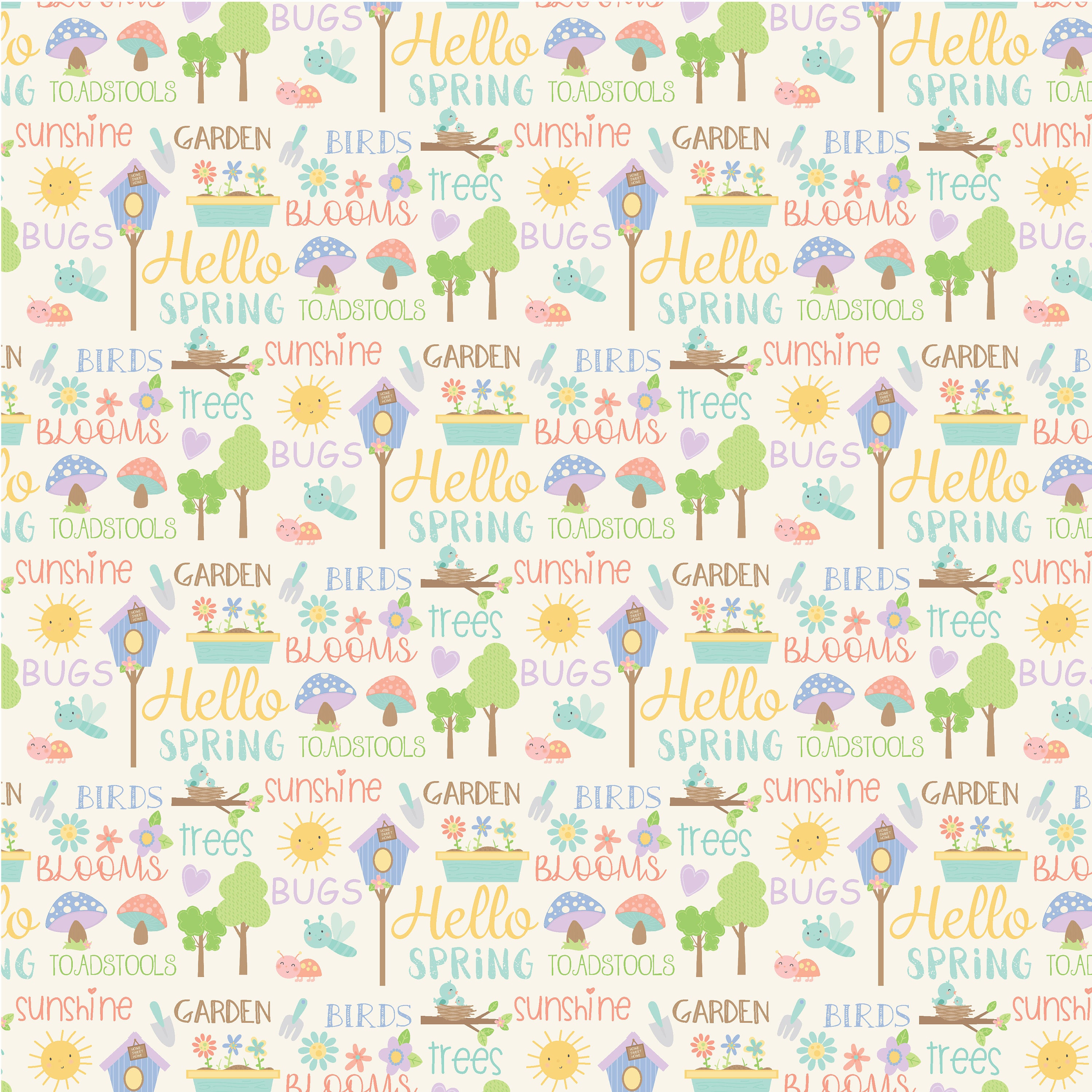 Hello Spring,bugs and Flowers Digital Paper Pack - Etsy
