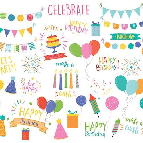 Birthday Digital Paper - Etsy