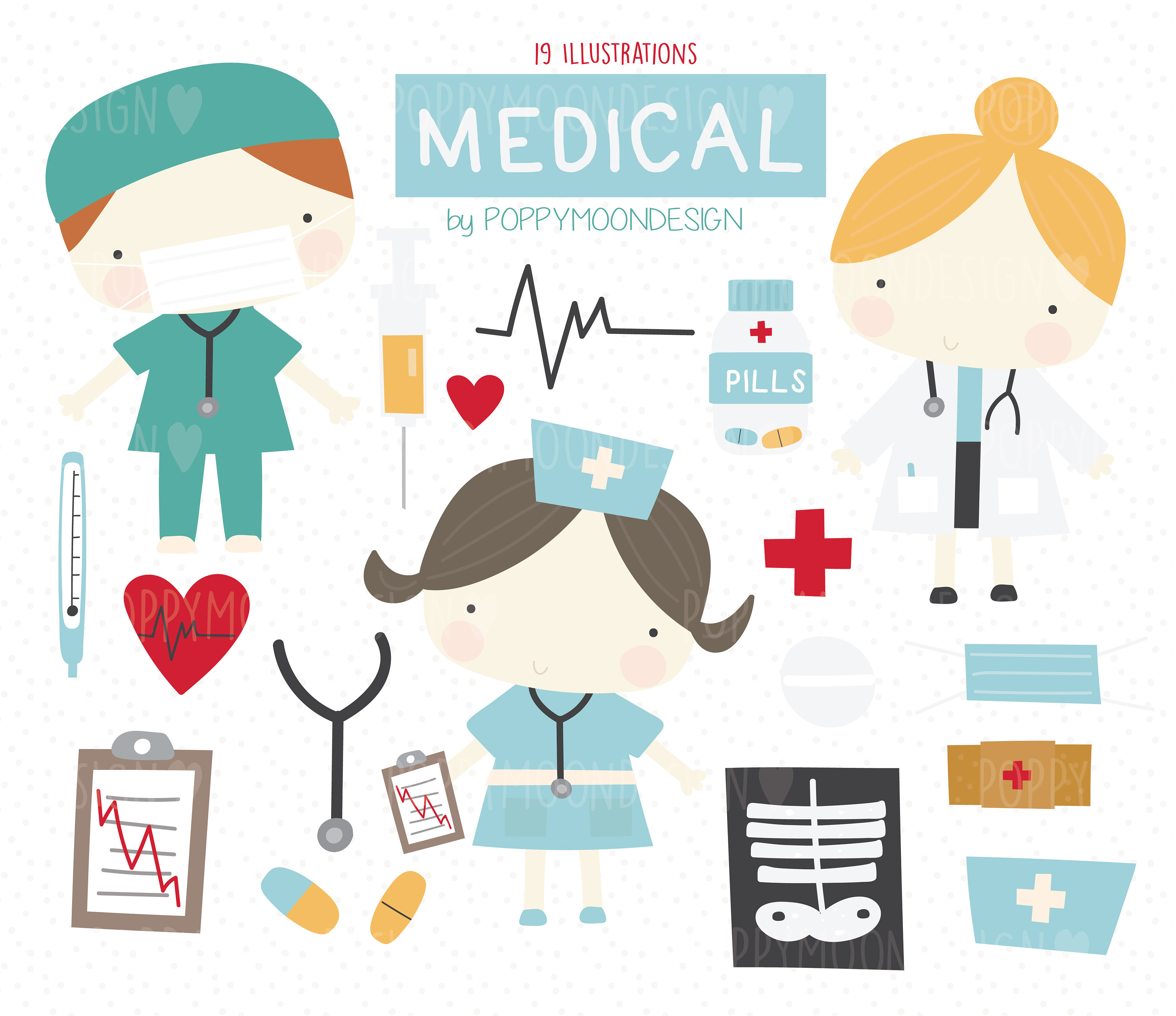 Medical, Doctor, Nurse,, Digital Printable Clipart - Etsy Canada