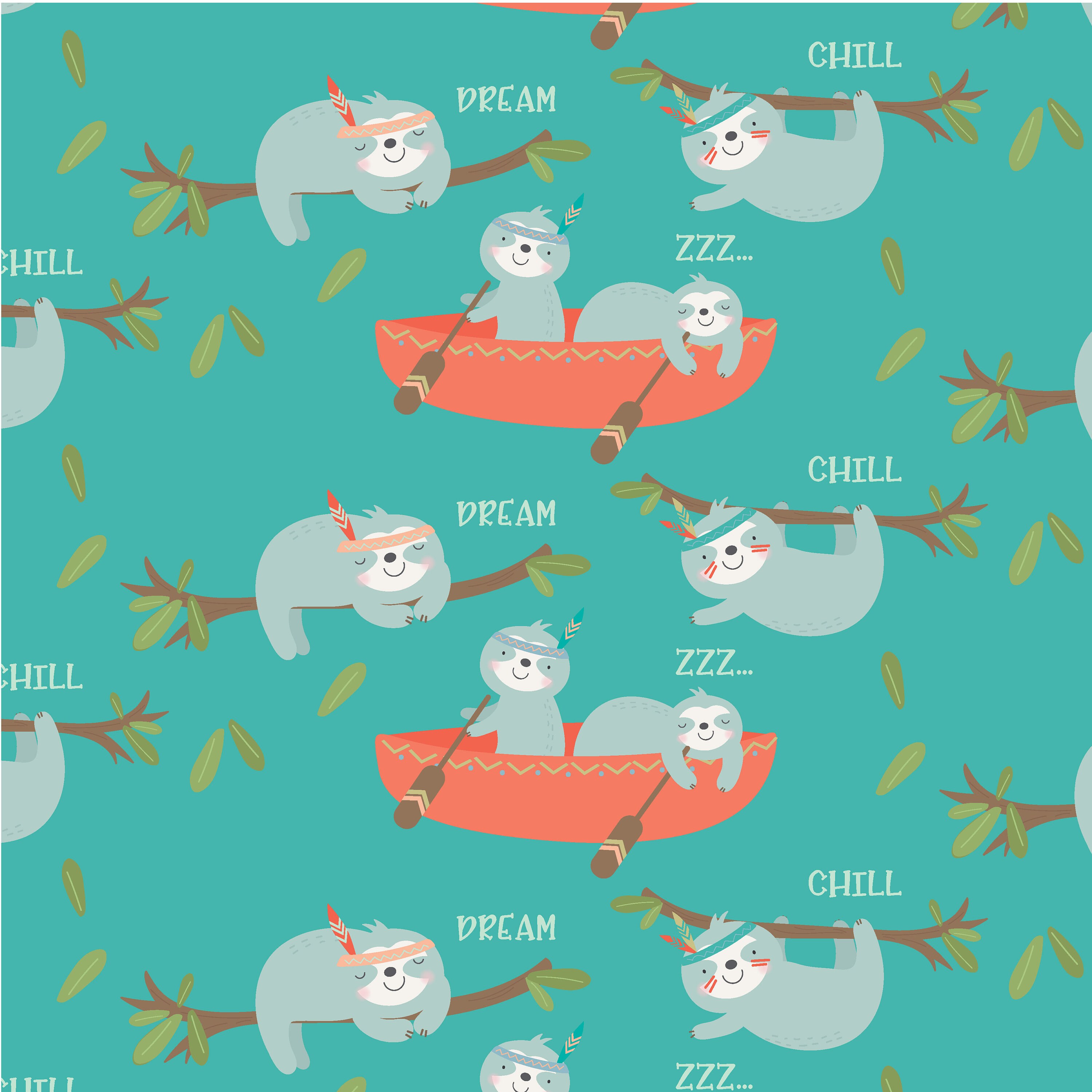 Sloth Tribe Patterns Printable Digital Paper Pack - Etsy UK