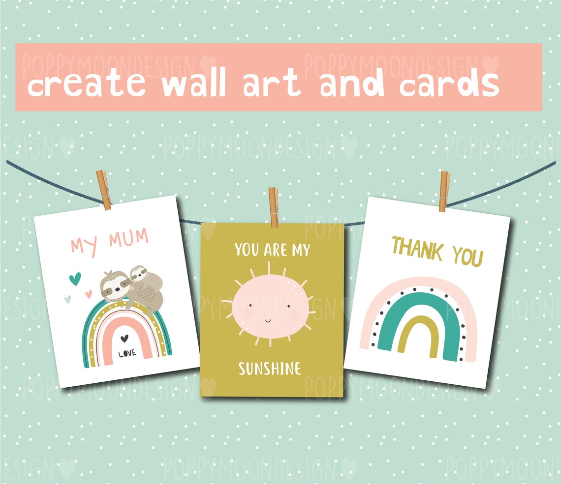 Rainbow Sloths pastel digital clip art set | Etsy