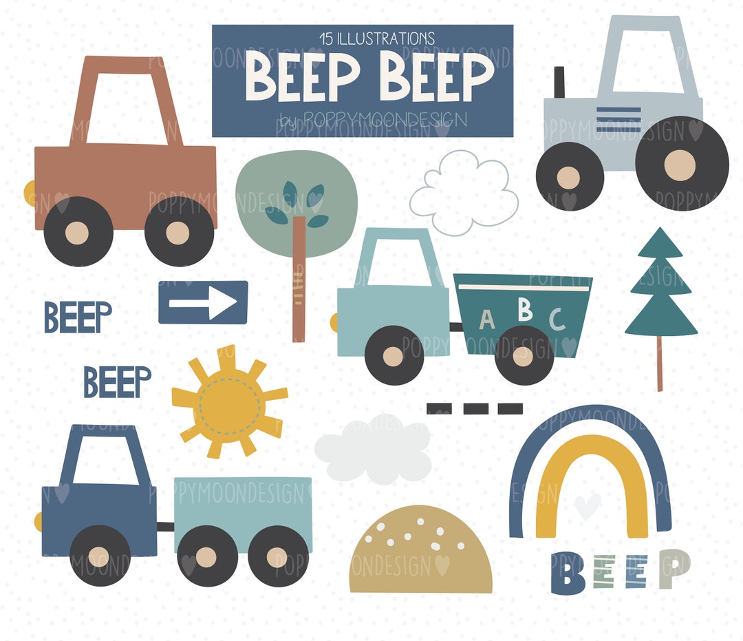 BEEP BEEP, Transport, Vehicles , Printable Digital Clipart Set - Etsy