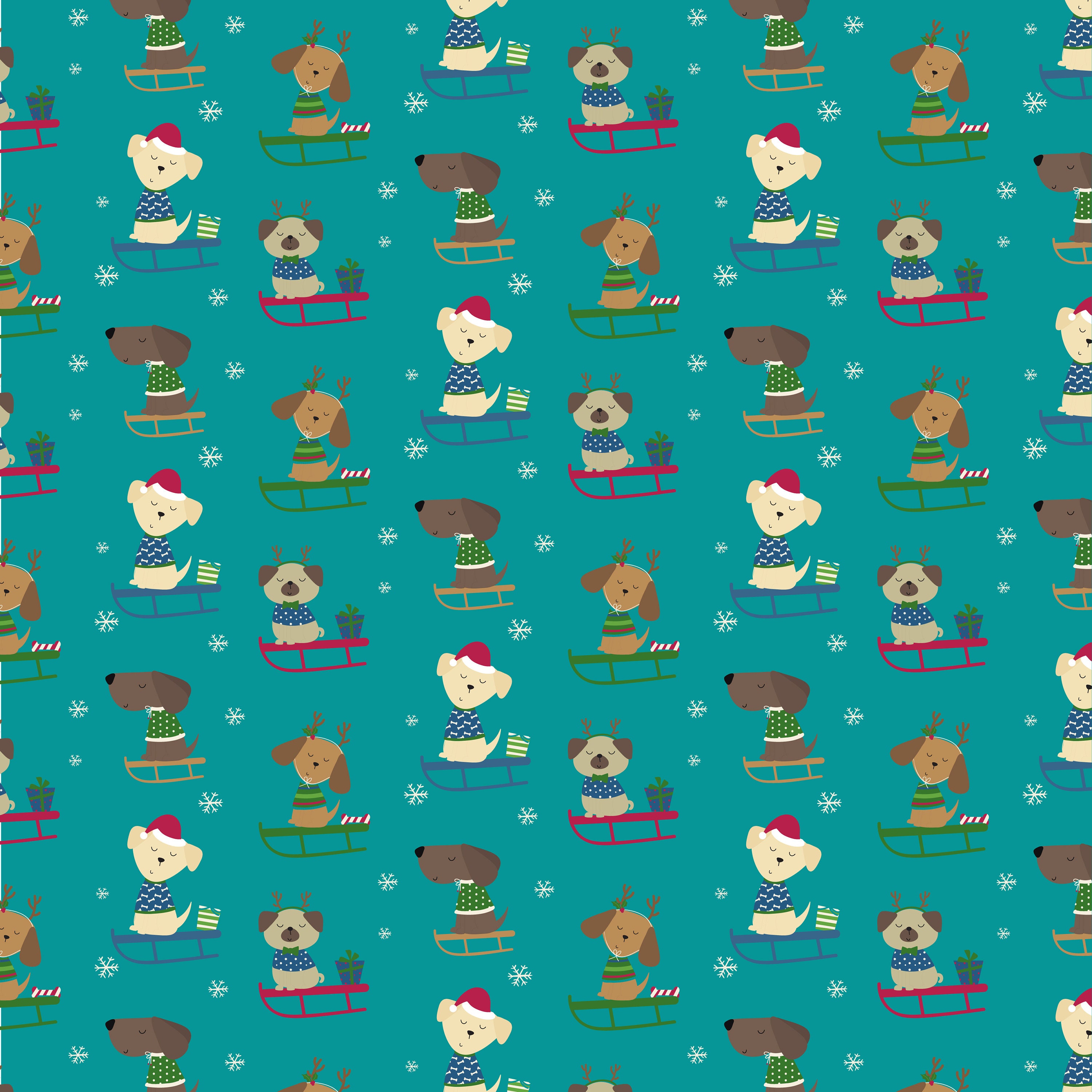 Holiday Doggies Animals Winter Printable Digital Paper - Etsy UK