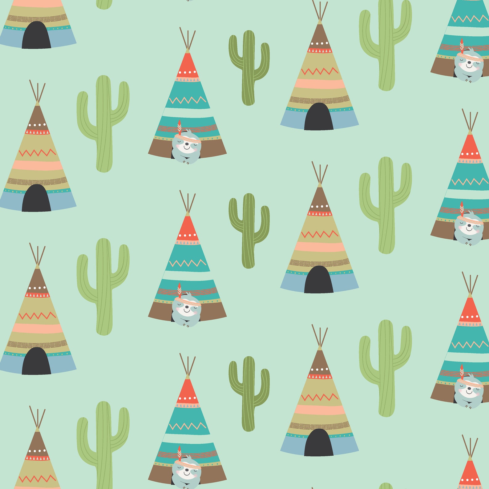 Sloth Tribe Patterns Printable Digital Paper Pack - Etsy UK