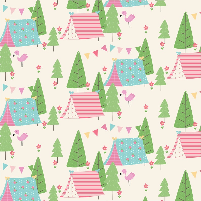 Happy Glamping , Girls Camp, Printable Digital Paper Pack. - Etsy UK
