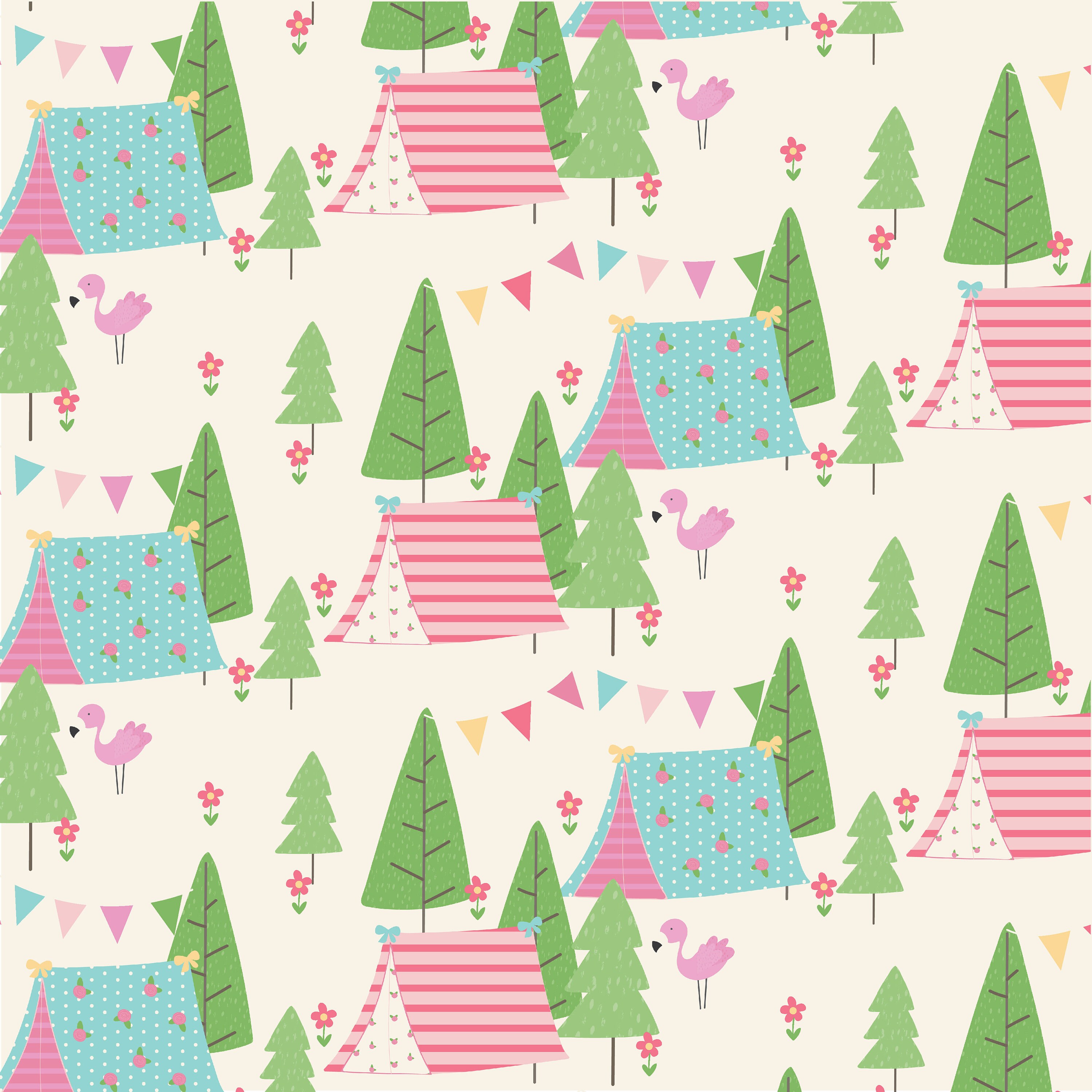 Happy Glamping Girls Camp Printable Digital Paper Pack. | Etsy