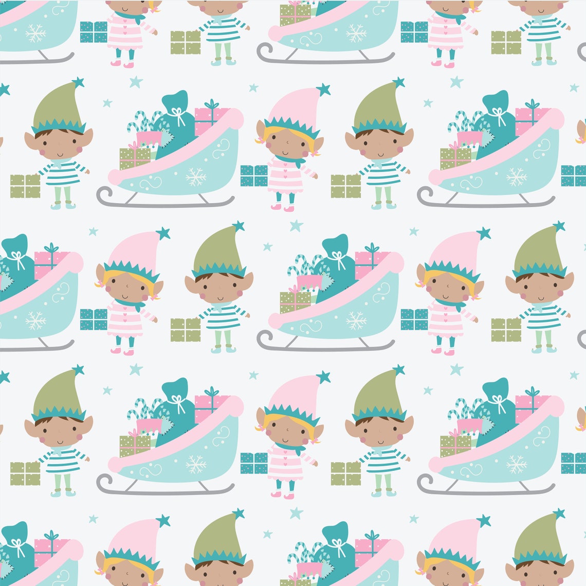 Santas Helpers Elves Santa Printable Digital Paper Pack | Etsy