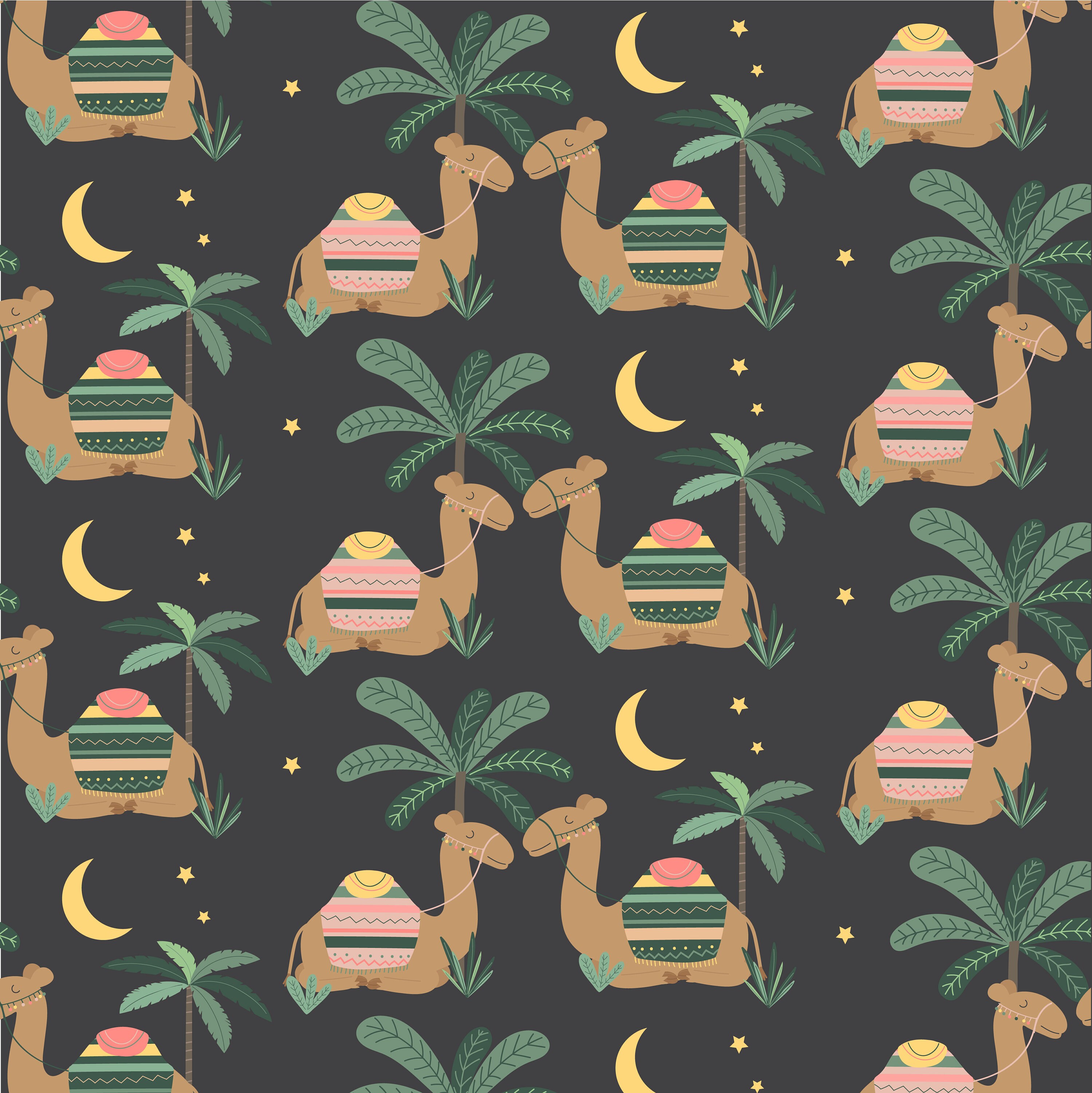 In the Desert camels printable digital paper pack | Etsy