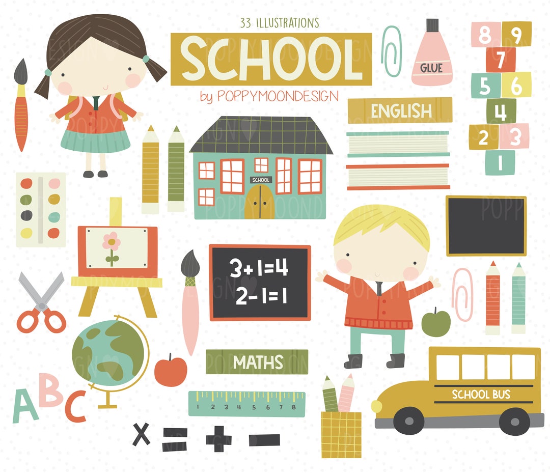 School, Education , Digital Printable Clipart - Etsy