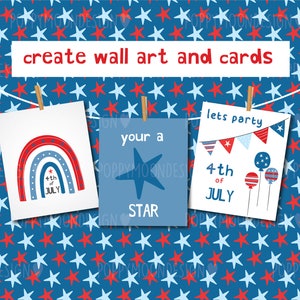 July 4th Rainbows, Printable Digital Clipart Set - Etsy UK