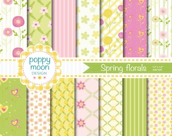 Spring time pastels digital paper pack
