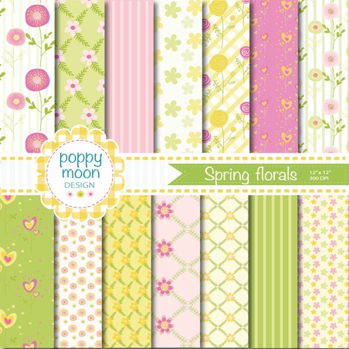 Springtimepastels Digital Paper Pack - Etsy