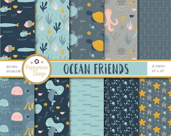 Ocean Friends Marine Life Digital Clipart | Etsy