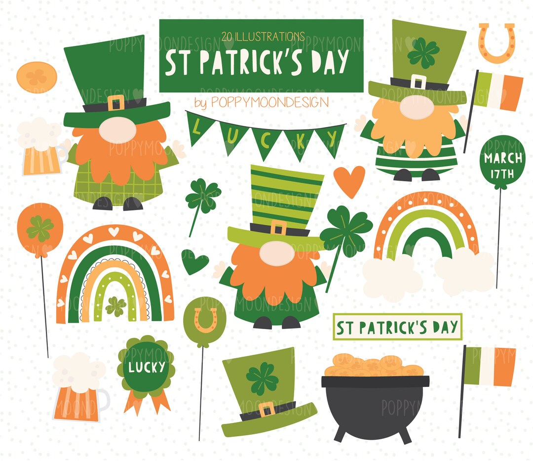 St Patrick's Day, Irish Celebration , Printable Digital Clipart Set - Etsy