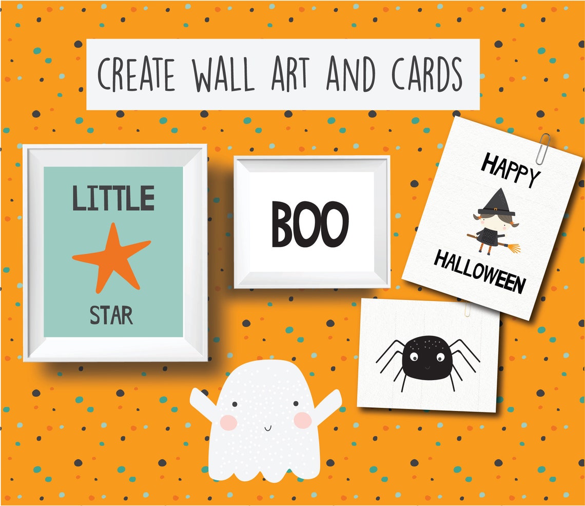 Halloween Fun Printable Digital Clipart Set - Etsy