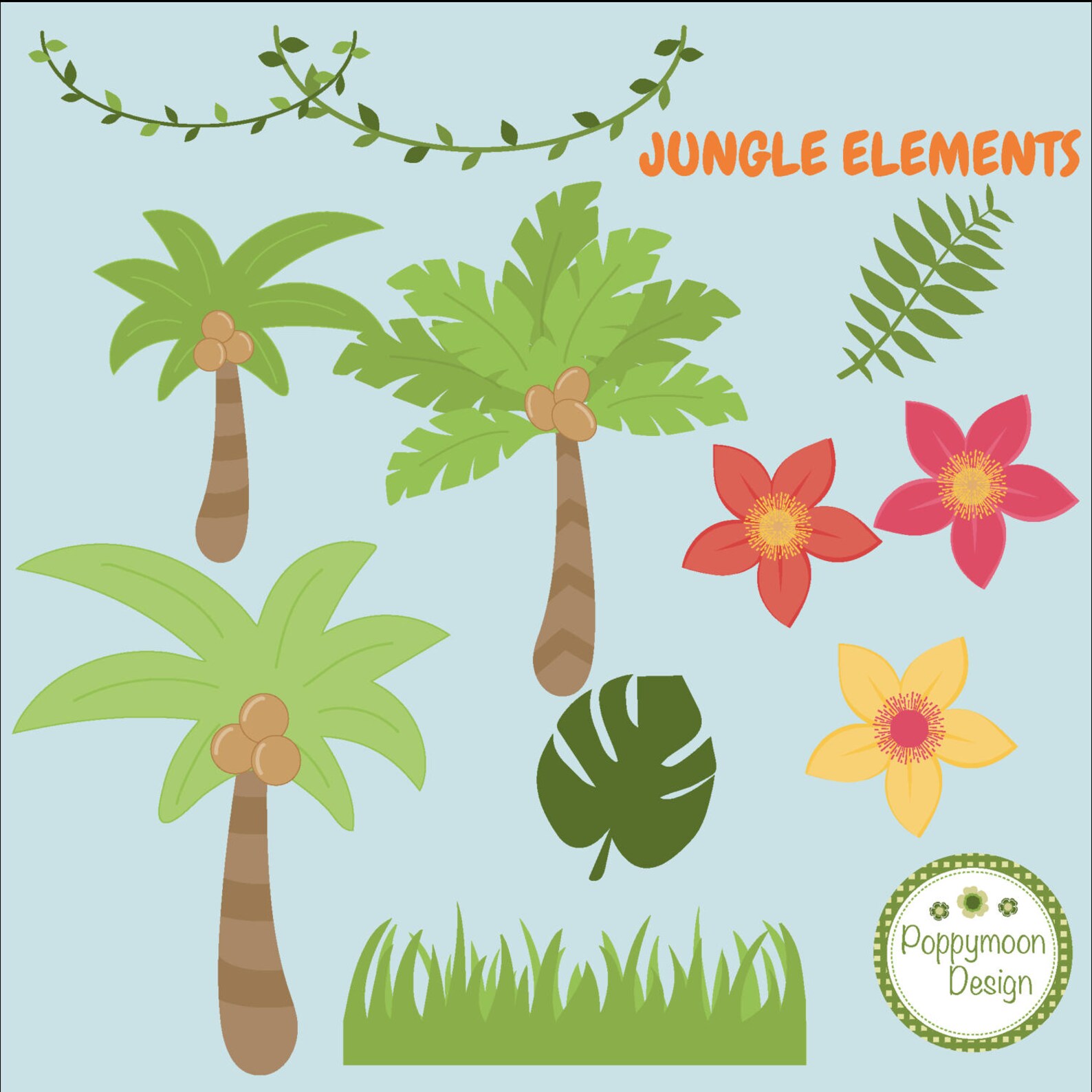 On Safari Jungle Animal Printable Digital Clipart Set | Etsy UK