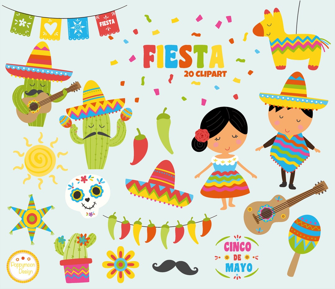 Fiesta,mexican, Printable Digital Clipart Set - Etsy