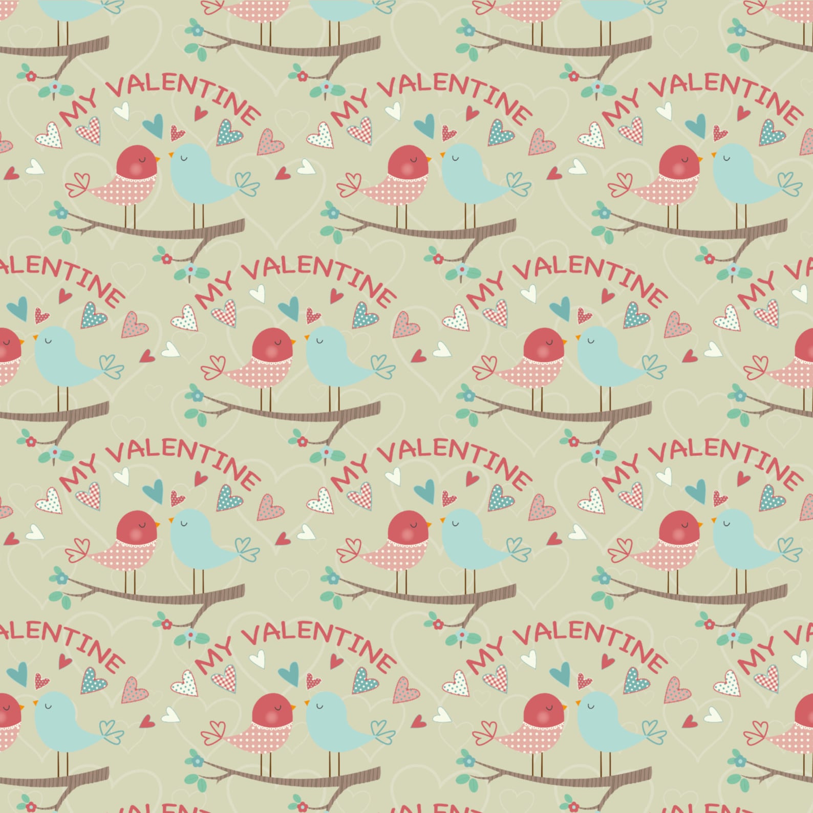 Valentine Love Birds and Arrows Digital Paper Pack | Etsy