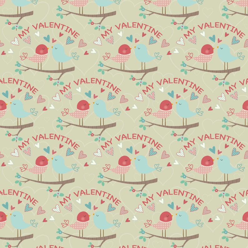 Valentine Love Birds and Arrows Digital Paper Pack | Etsy