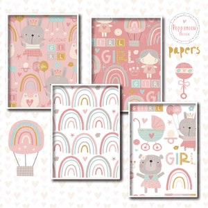 Little Girl , Baby Girl Pattern, Printable Digital Paper Pack - Etsy