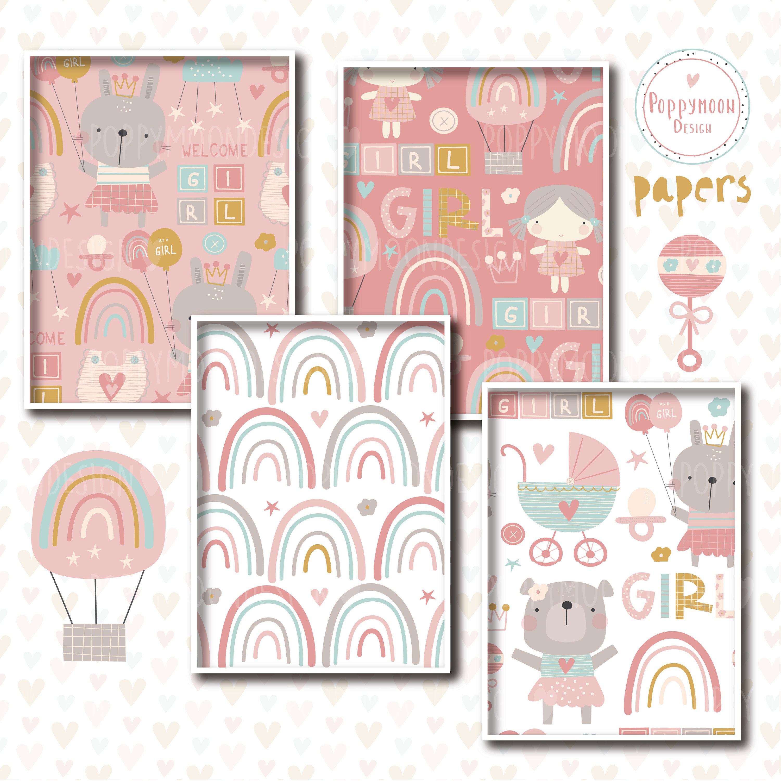 Little Girl , Baby Girl Pattern, Printable Digital Paper Pack - Etsy