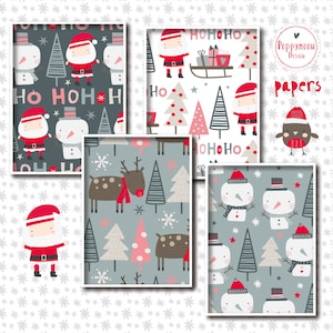 Winter Holiday, Christmas Papers, Printable Digital Paper Pack - Etsy