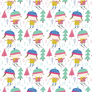 Ski, Winter Skiers, Printable Digital Paper Pack - Etsy