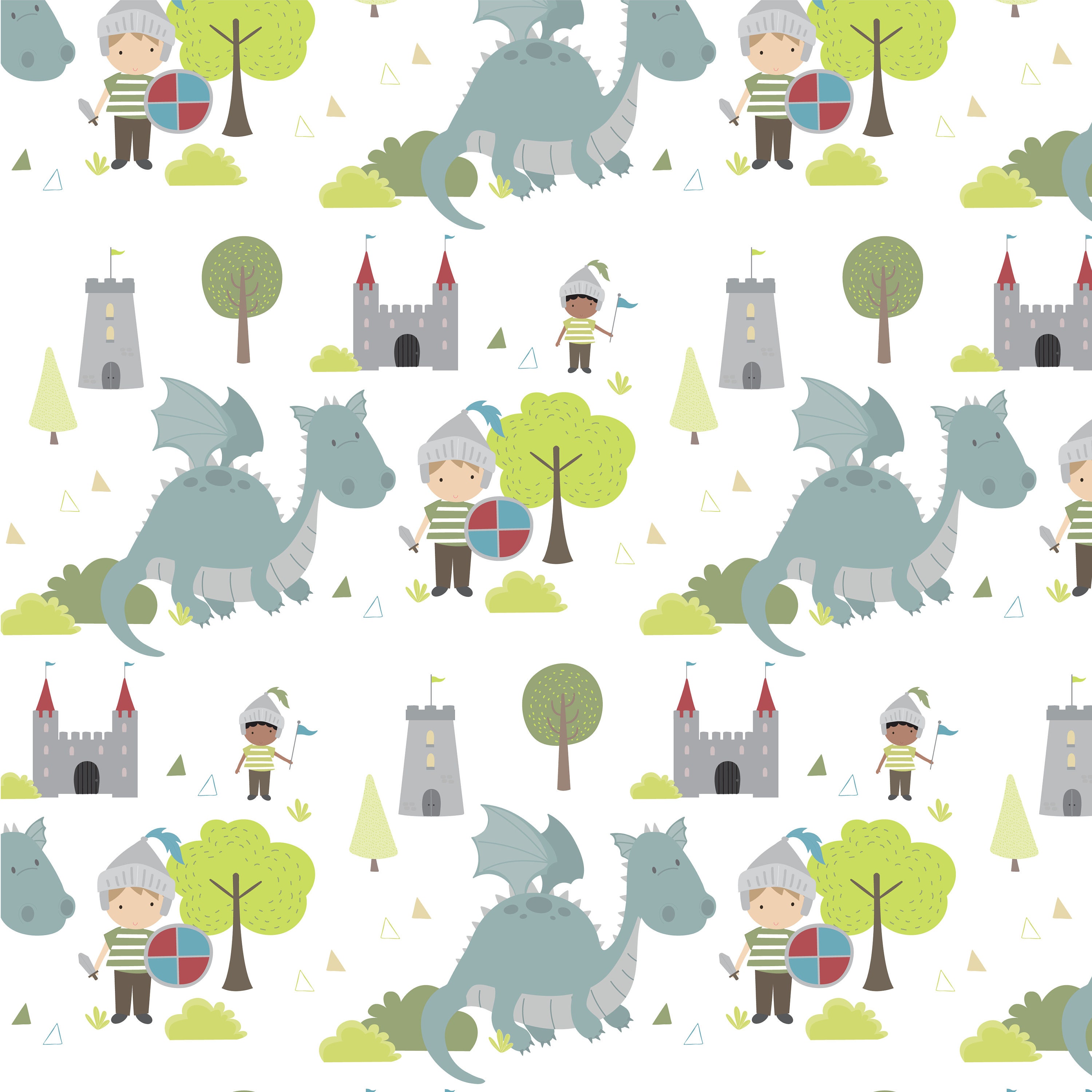 Knights and Dragon Paperscrapbookingpatterns Digital Paper | Etsy